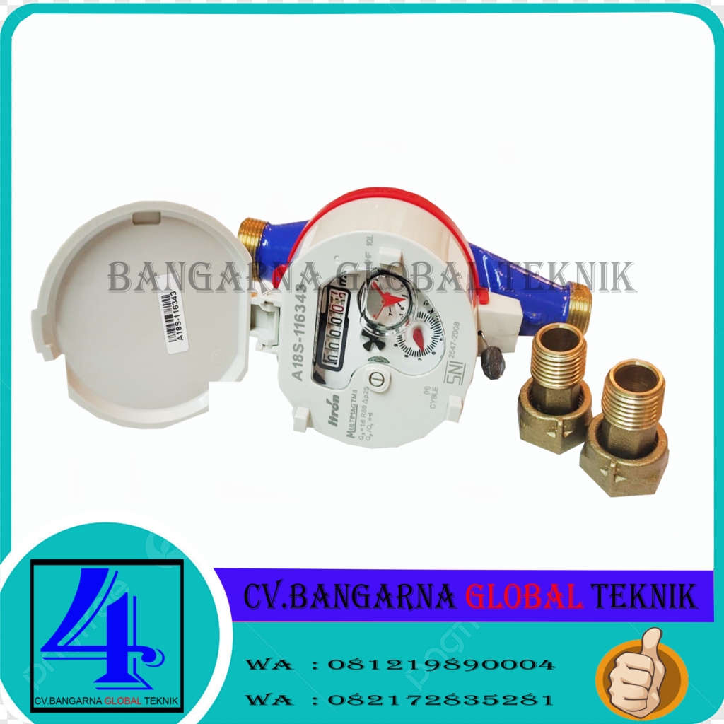 Meteran air bersih 1/2″ SNI | Water meter PDAM 1/2 inch | Merk ITRON ...